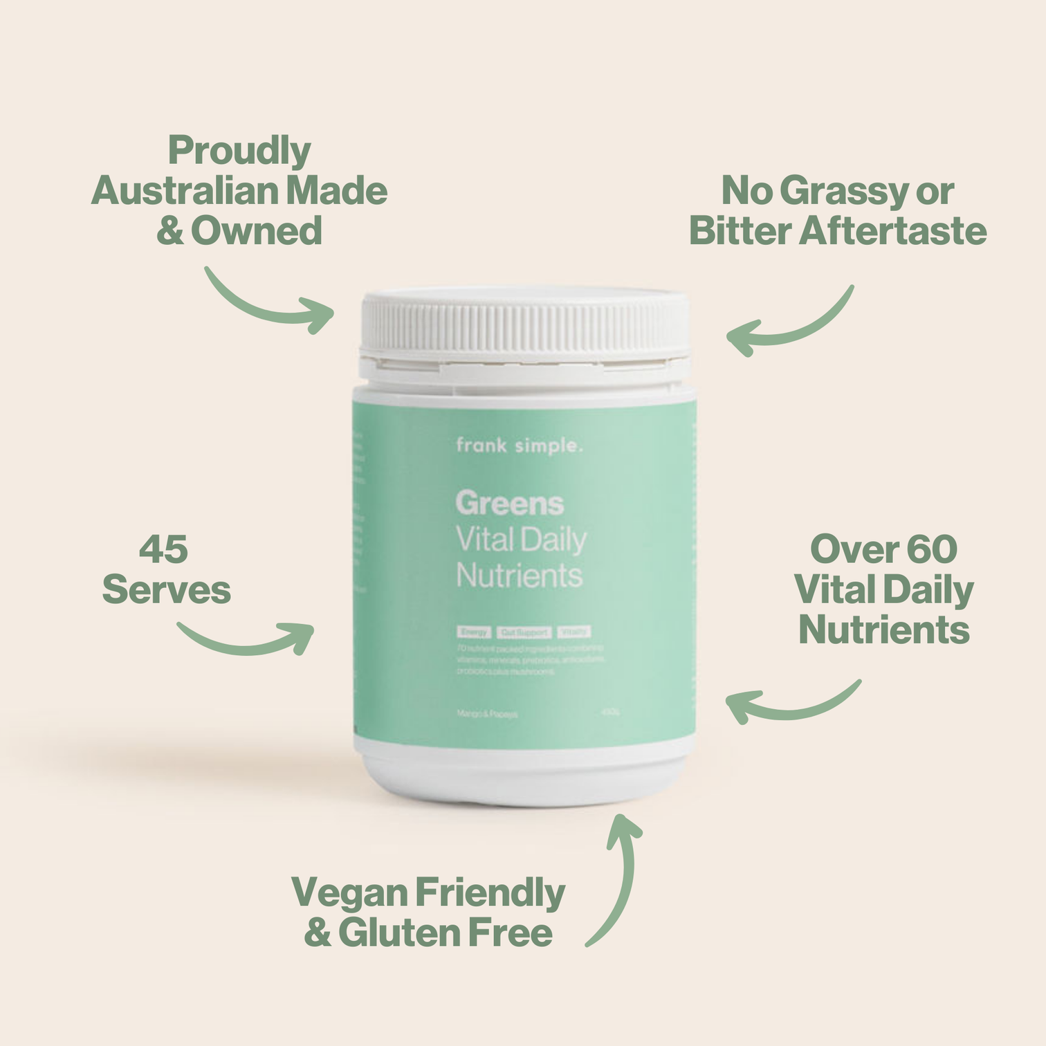 Daily Greens | Vital Nutrients Value Tub | FrankSimple – Frank Simple